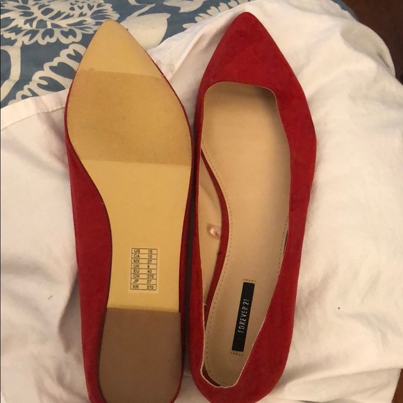 Forever 21 | Shoes | Forever 2 Red Flats | Poshmark